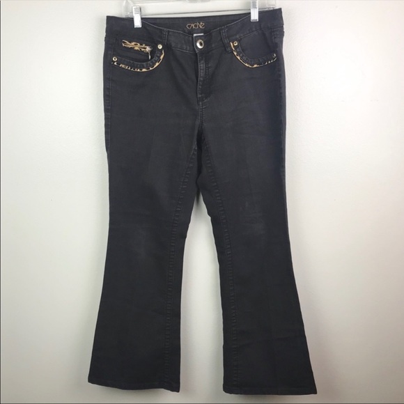 Cache | Jeans | Cach Black Animal Print Bootcut Denim Jeans | Poshmark